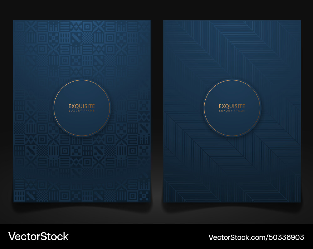 Set blue packaging templates with different Vector Image