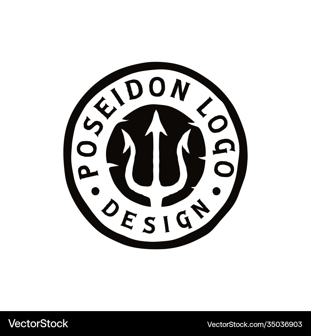 Vintage hipster rustic trident symbol poseidon Vector Image