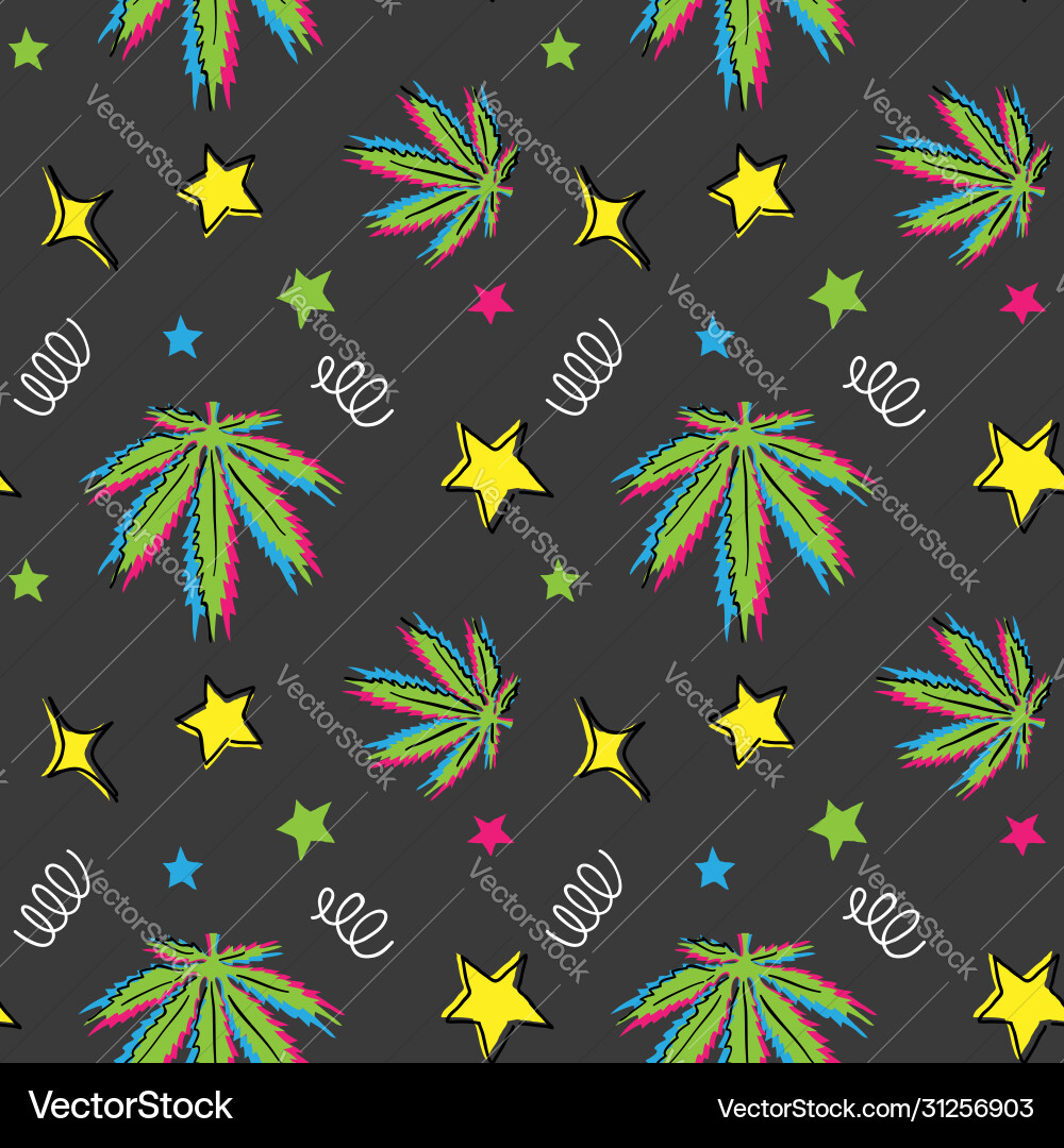Weed leaf dark pattern glitch cannabis marijuana Vector Image