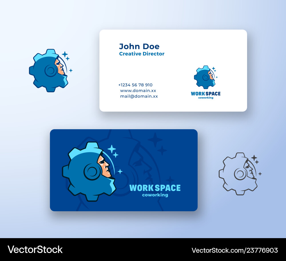 Work space coworking abstract logo Royalty Free Vector Image