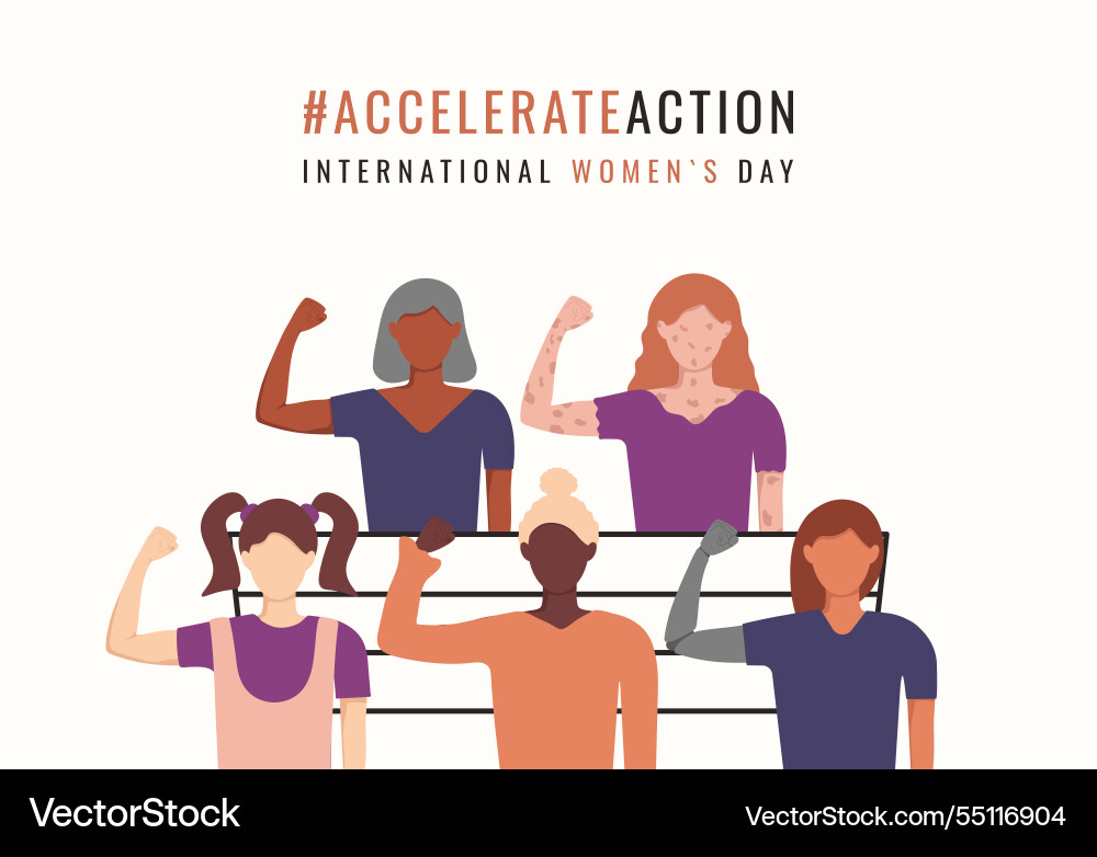 Accelerateaction banner with diversity woman Vector Image