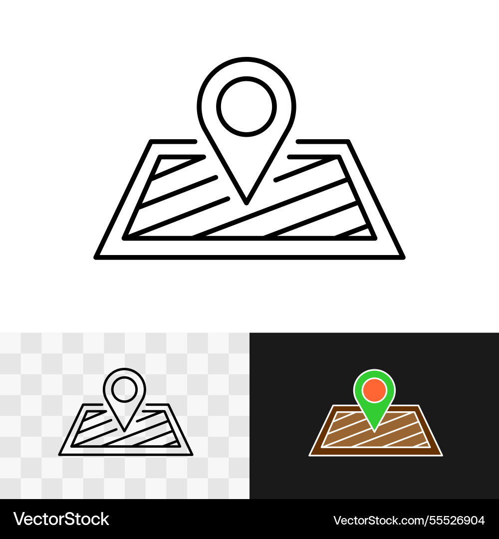 Area or territory line icon Royalty Free Vector Image