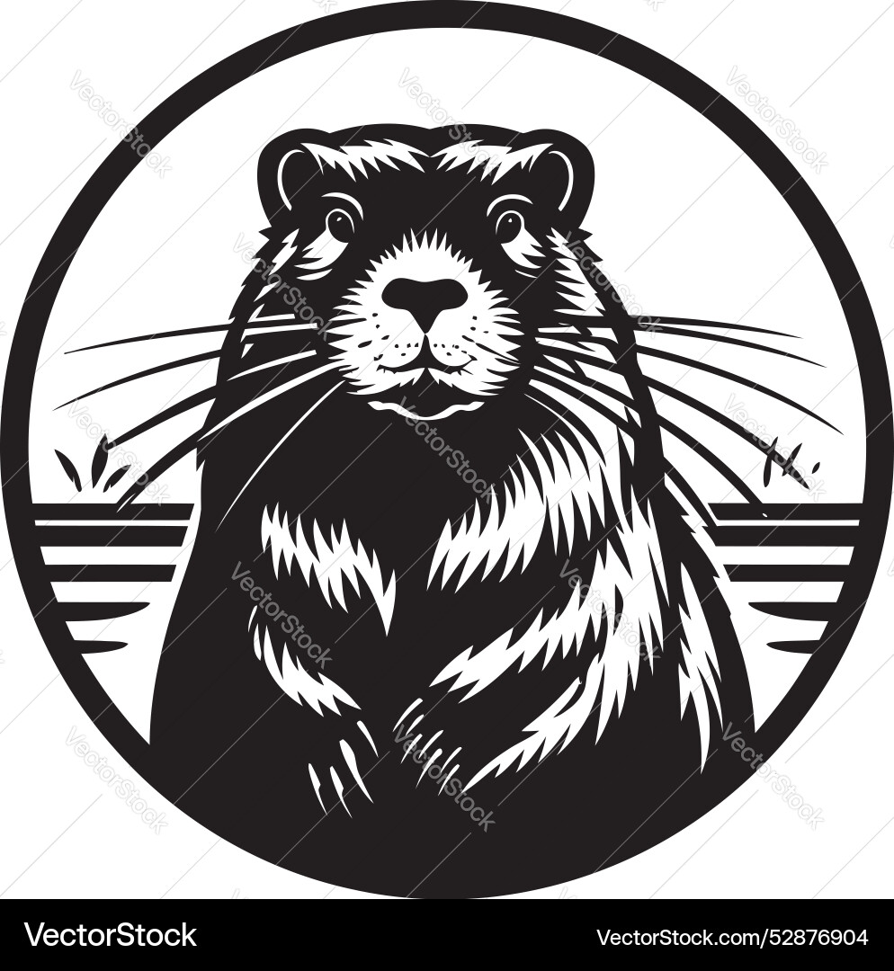 Beaver crowned crest leadership symbol Royalty Free Vector