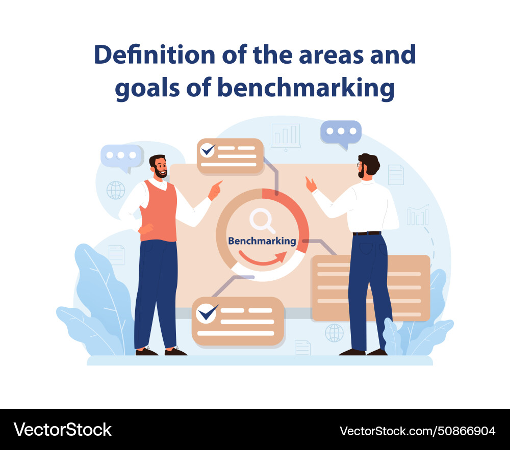 Benchmarking essentials two professionals Vector Image