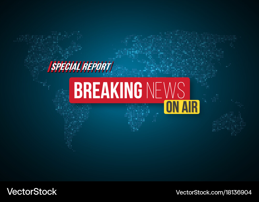 Breaking news banner broadcast design Royalty Free Vector