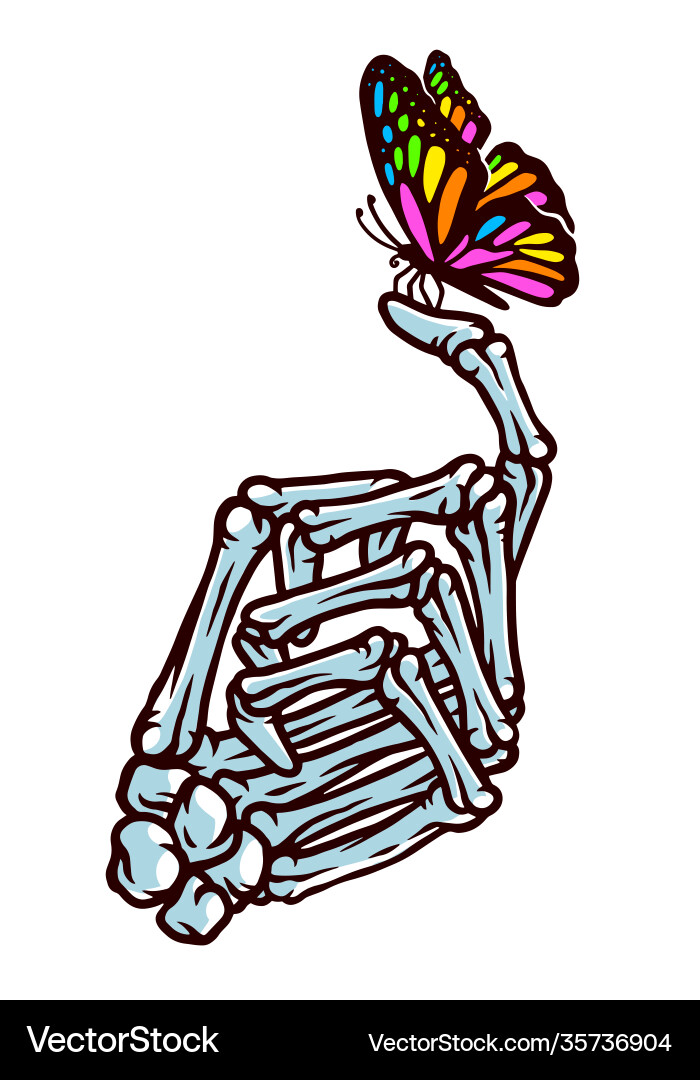 Butterfly Skeleton Hand Royalty Free Vector Image