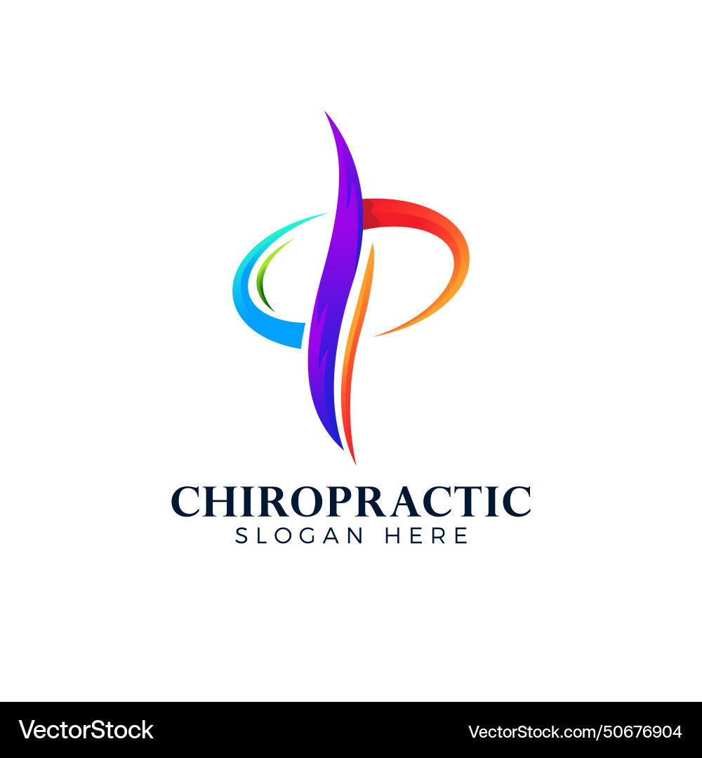 Chiropractic logo design Royalty Free Vector Image