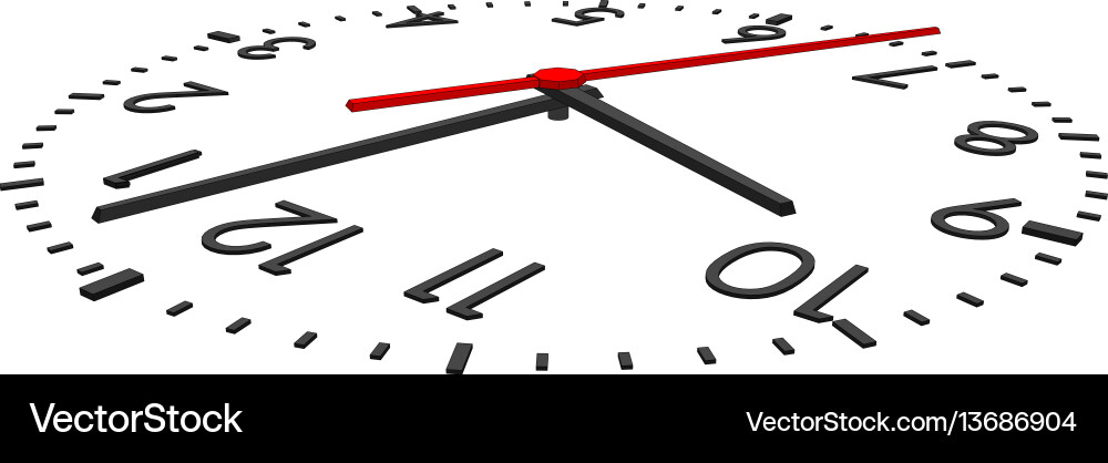 Classic Red Clock Face Royalty Free Vector Image