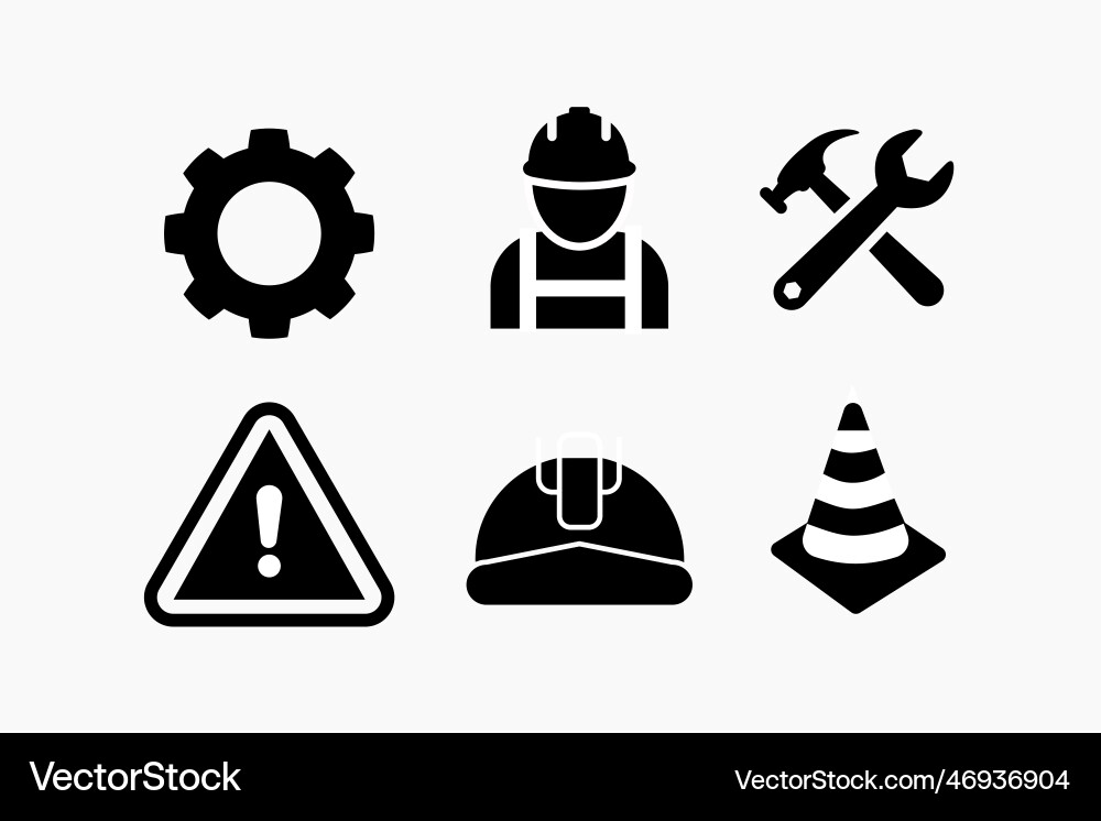 Construction icons set on white background Vector Image