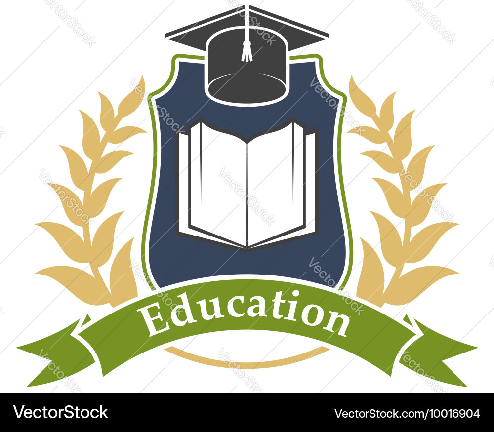 Education icon emblem for university college Vector Image
