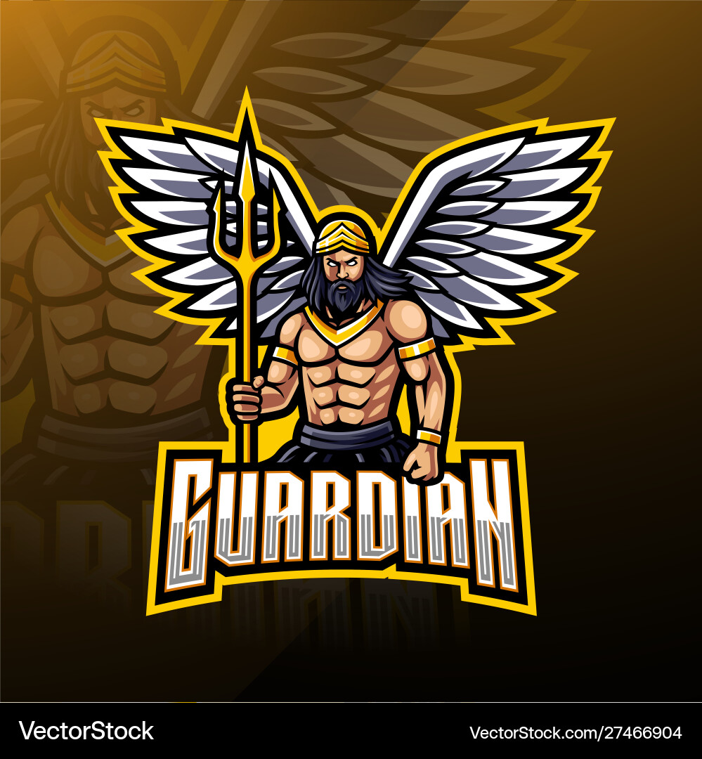Guardian angel mascot logo design Royalty Free Vector Image