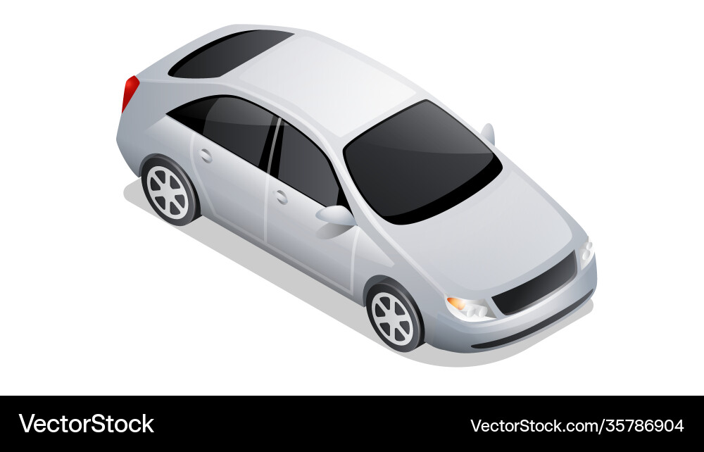 Isometric car icon isolated on white Royalty Free Vector