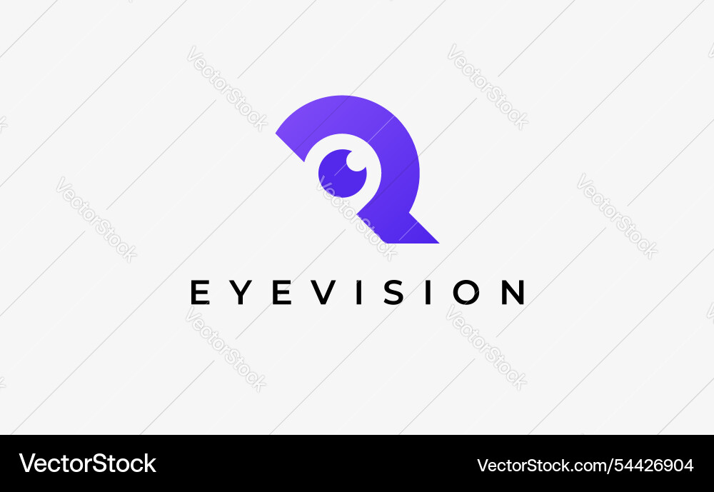 Logo letter r and eye vision digital visual with Vector Image