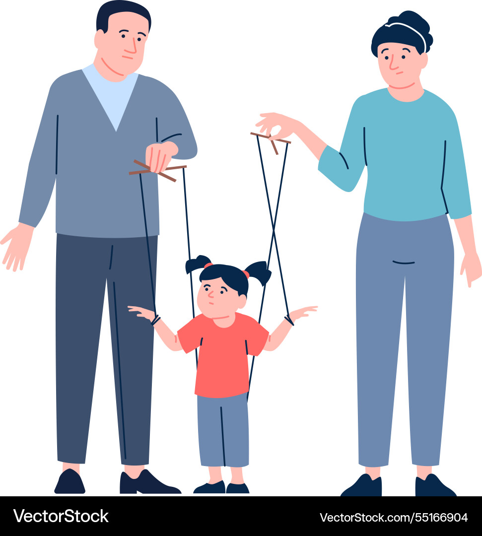 Parents manipulating child unhealthy parenthood Vector Image