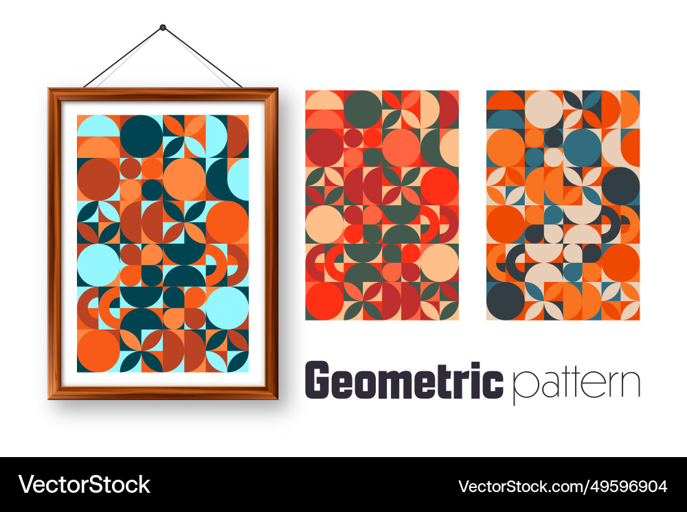 Picture frame with geometric trendy pattern Vector Image