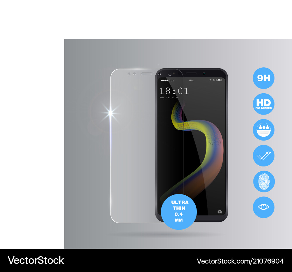 Screen protector film or glass cover scree Vector Image