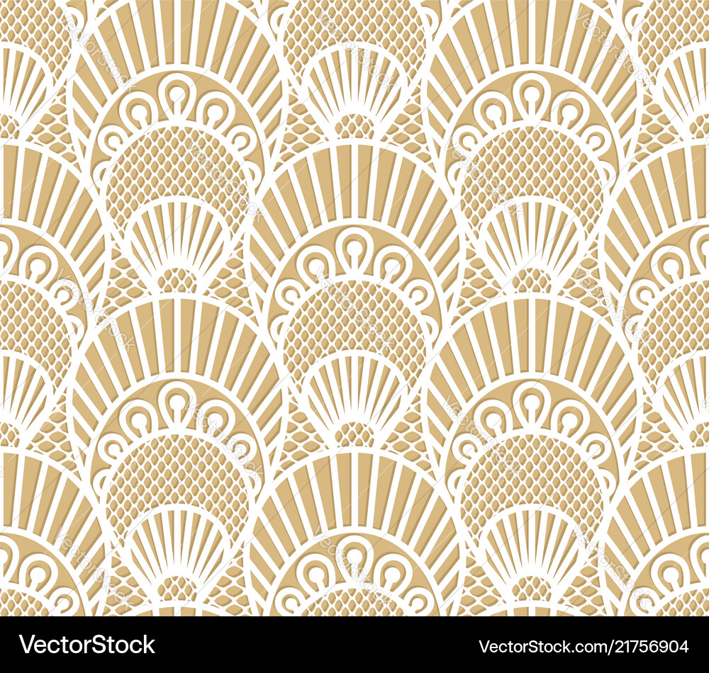 Seamless decorative lace scales pattern on beige – Royalty-Free Vector ...
