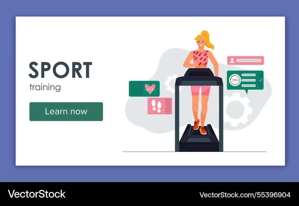 Sport training advertisement with a woman running Vector Image