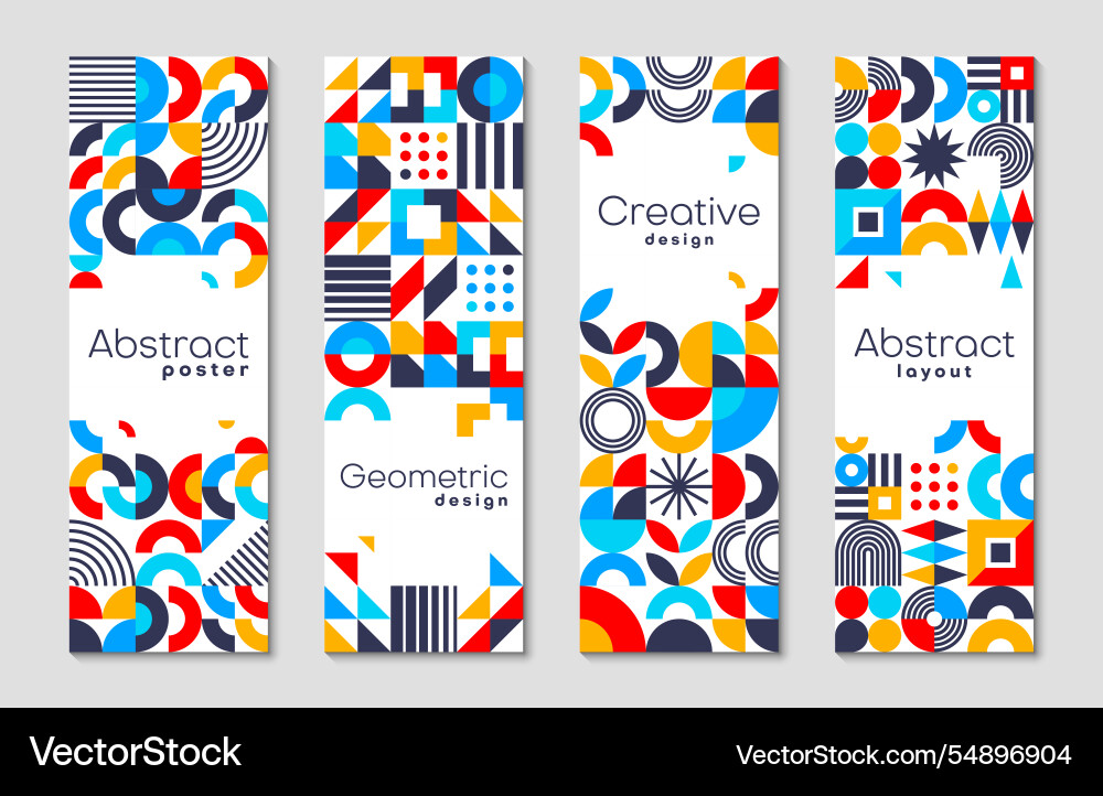 Vertical banners with abstract geometric pattern Vector Image