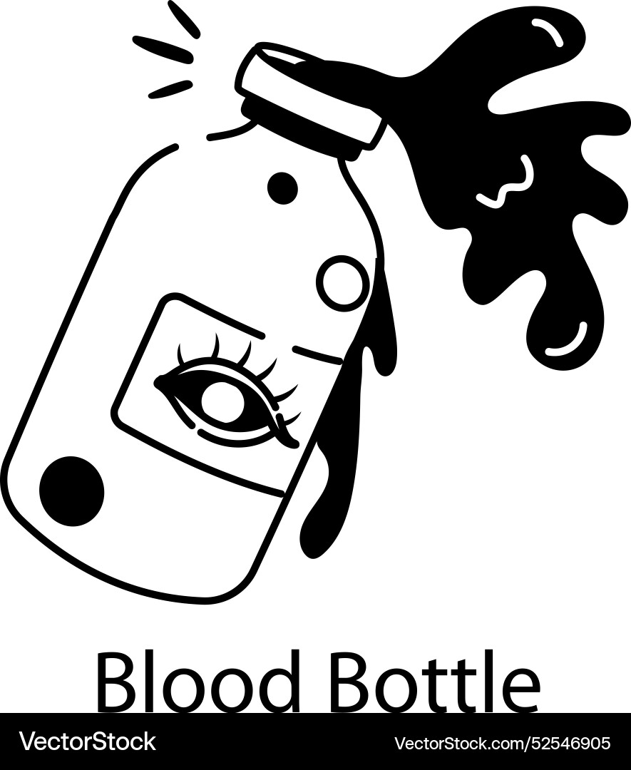 Blood bottle Royalty Free Vector Image - VectorStock