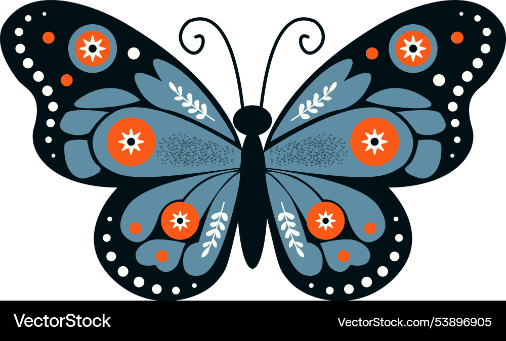 Bright blue butterfly Royalty Free Vector Image