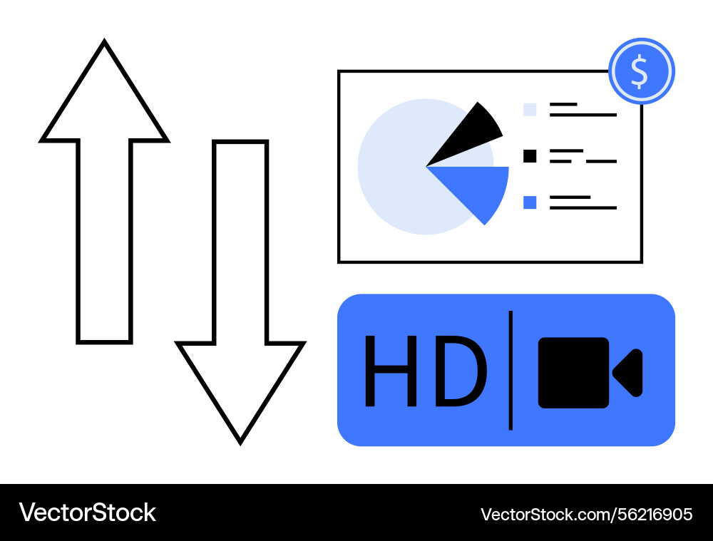 Data analytics with chart hd video icon and Vector Image