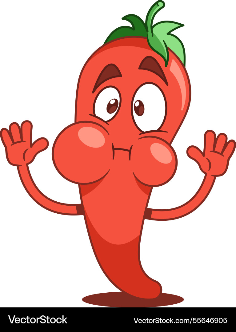 Fiery pepper with puffy cheeks Royalty Free Vector Image