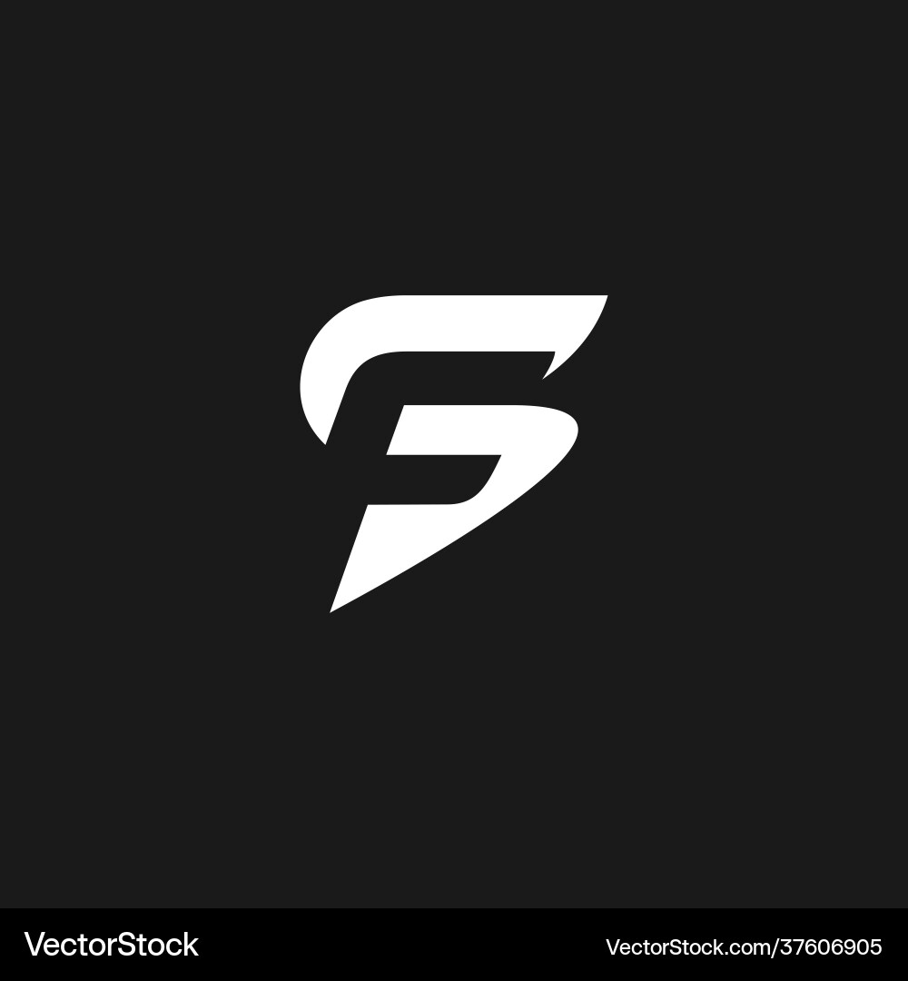 Initial letter s and f combination with negative Vector Image