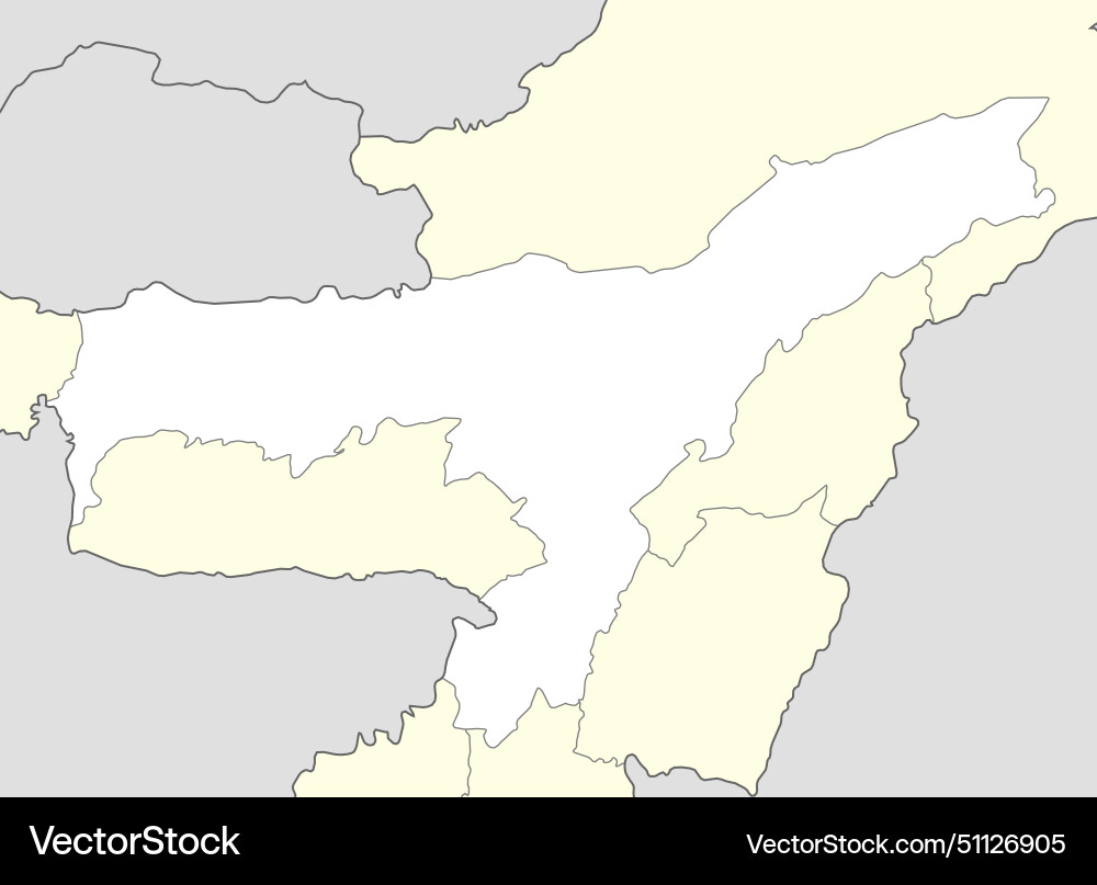 Location map of assam is a state india Royalty Free Vector