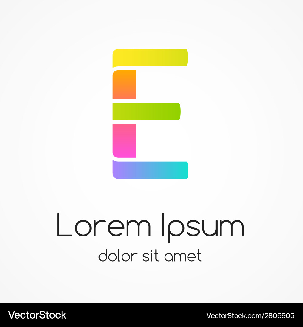 Logo letter e company design template Royalty Free Vector