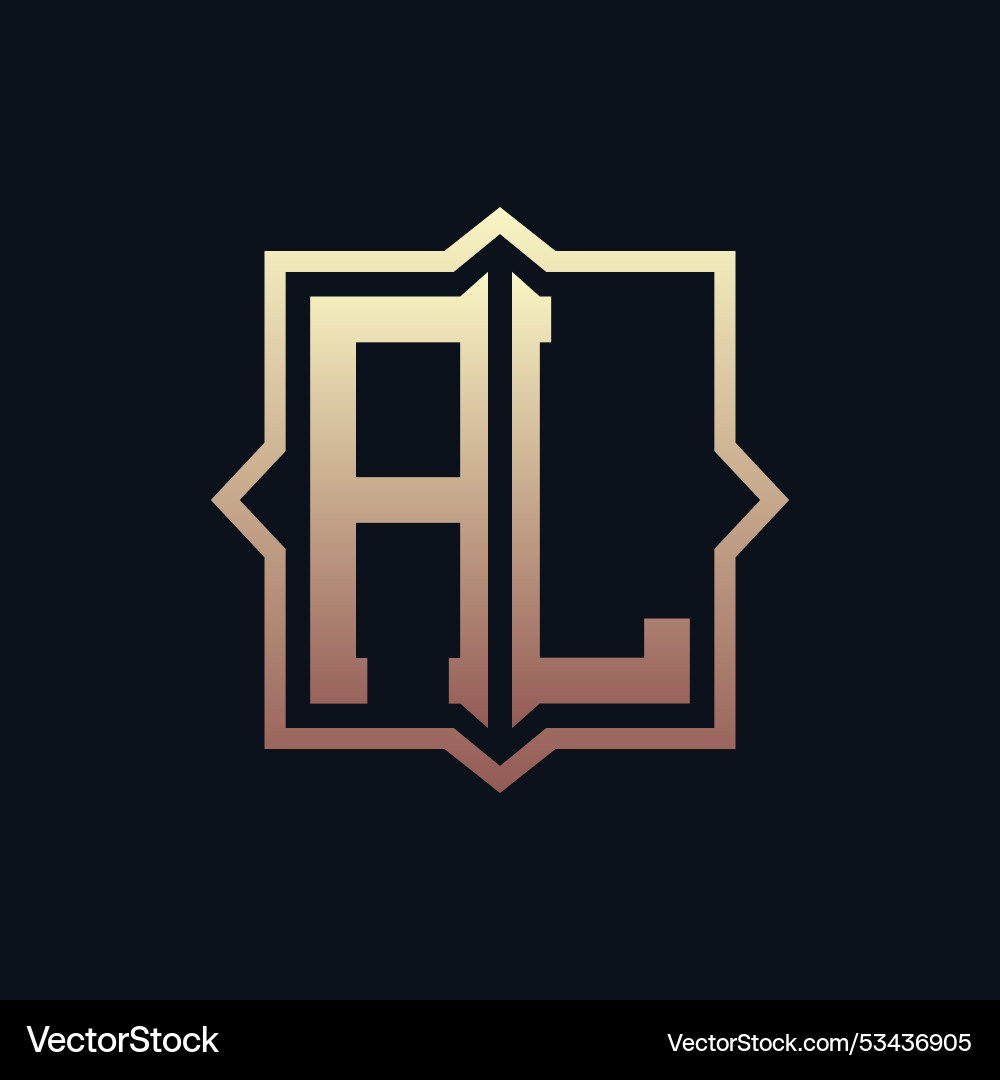 Luxury initial al monogram logo design elegant Vector Image