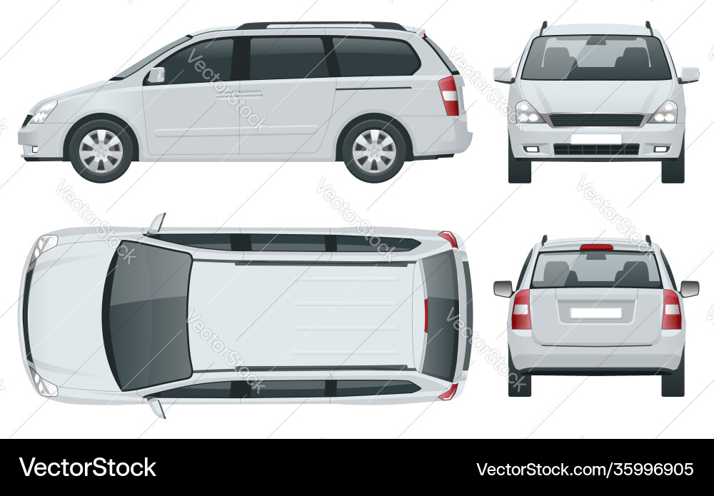 Minivan car template on white background Vector Image