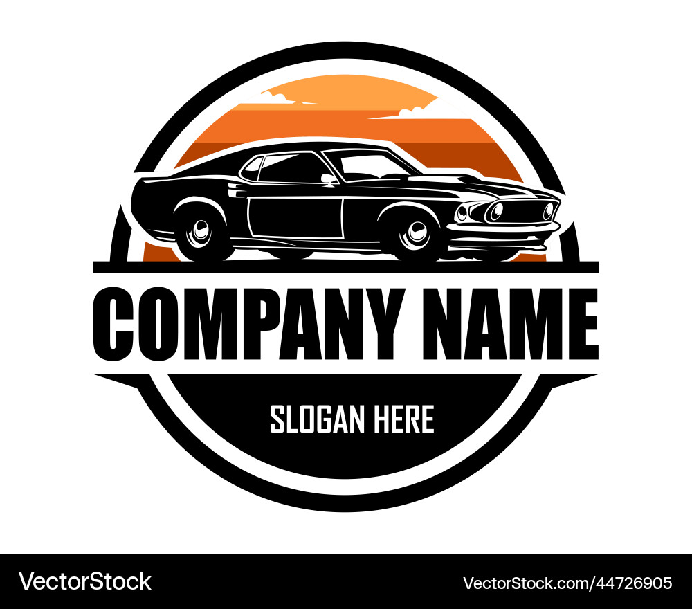 Old mustang car logo Royalty Free Vector Image