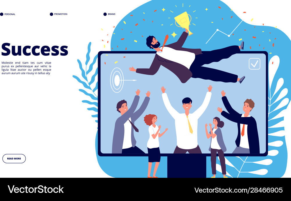 Successful team businessmen group employees throw Vector Image