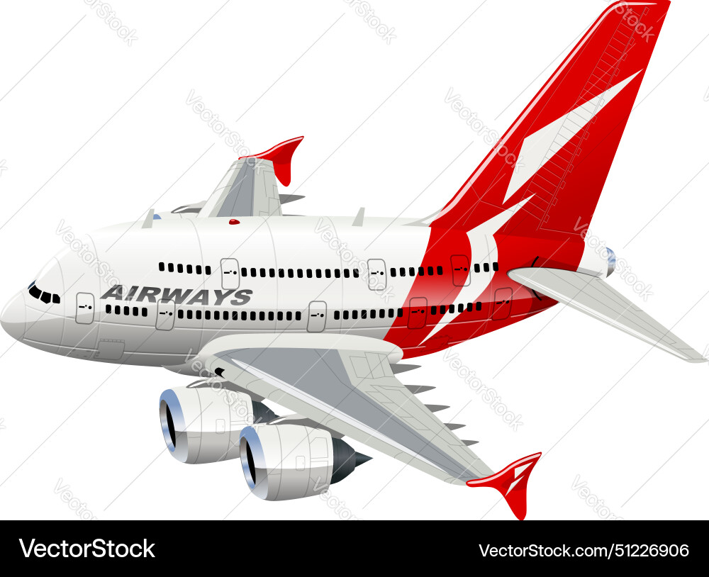 Cartoon commercial airplane Royalty Free Vector Image