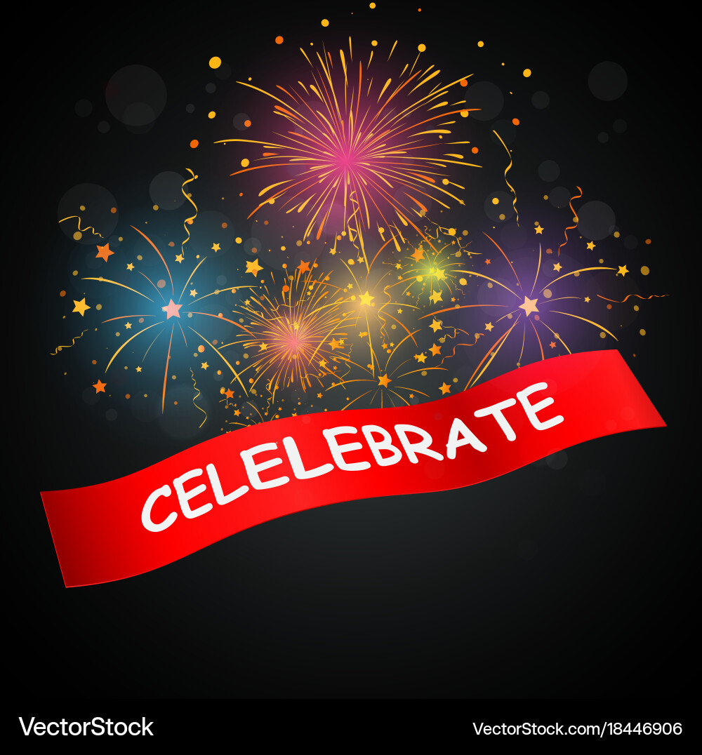 Celebrations with fireworks Royalty Free Vector Image