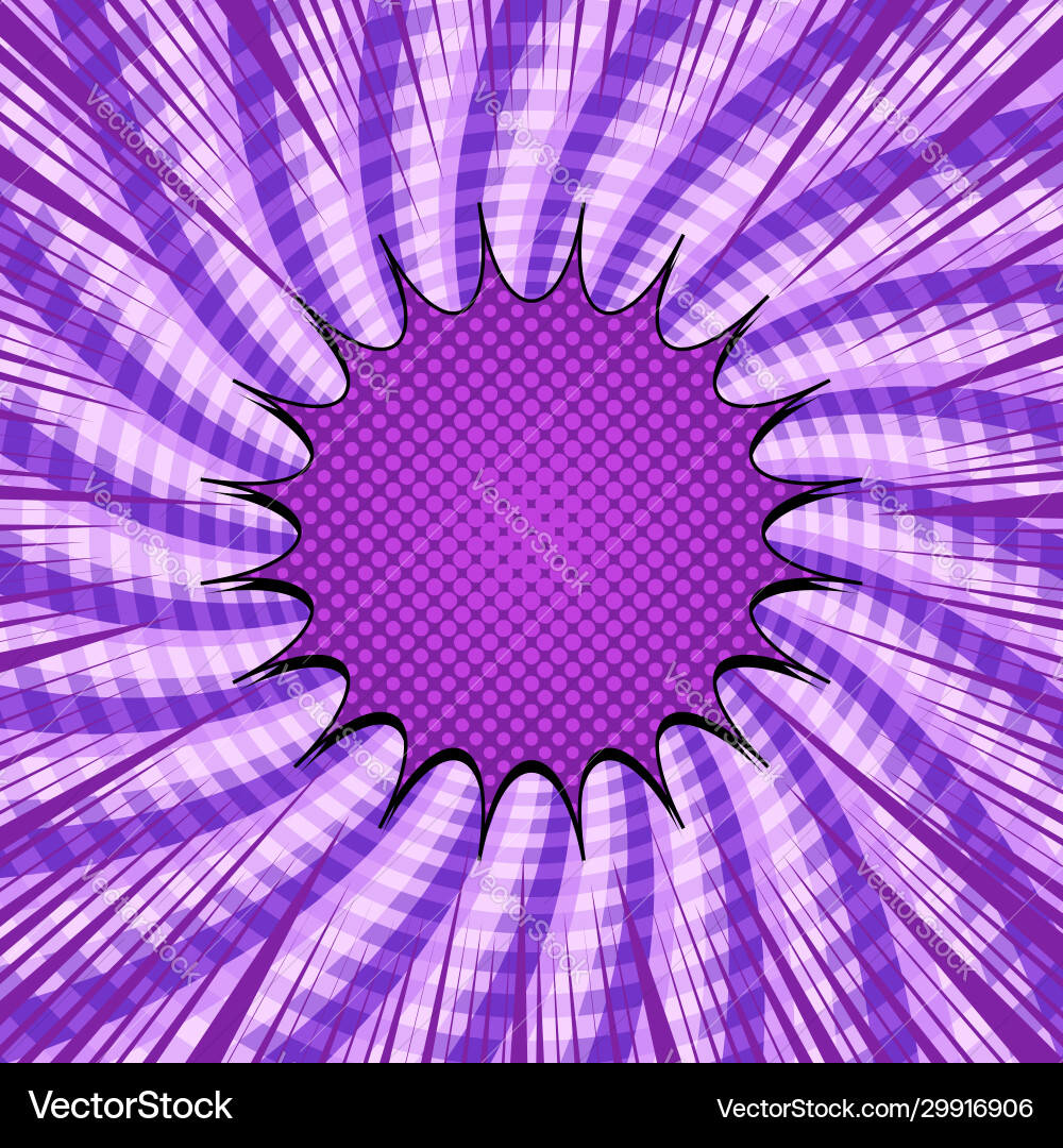 Comic burst purple template Royalty Free Vector Image