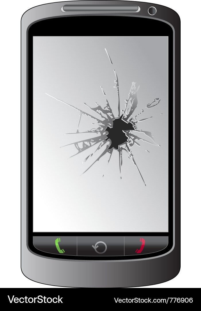 Cracked cellphone display Royalty Free Vector Image