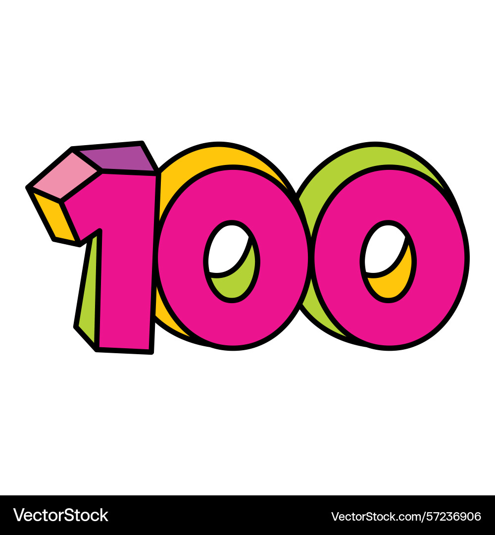 Number 100 or one hundred logo design Royalty Free Vector
