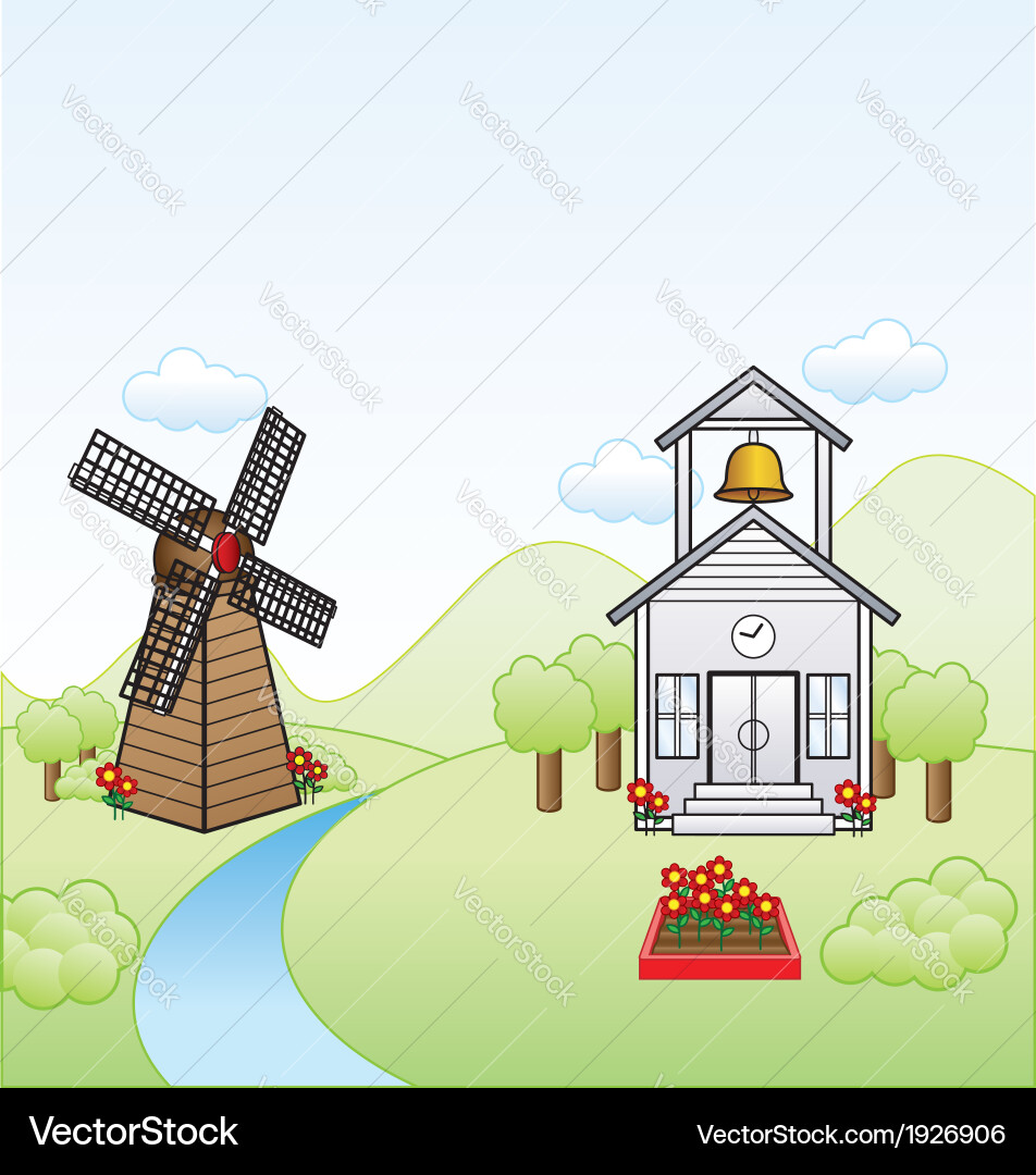 Simple town Royalty Free Vector Image - VectorStock