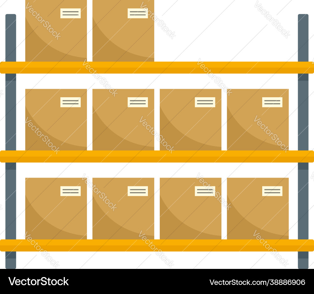 Storage parcel rack icon flat isolated Royalty Free Vector