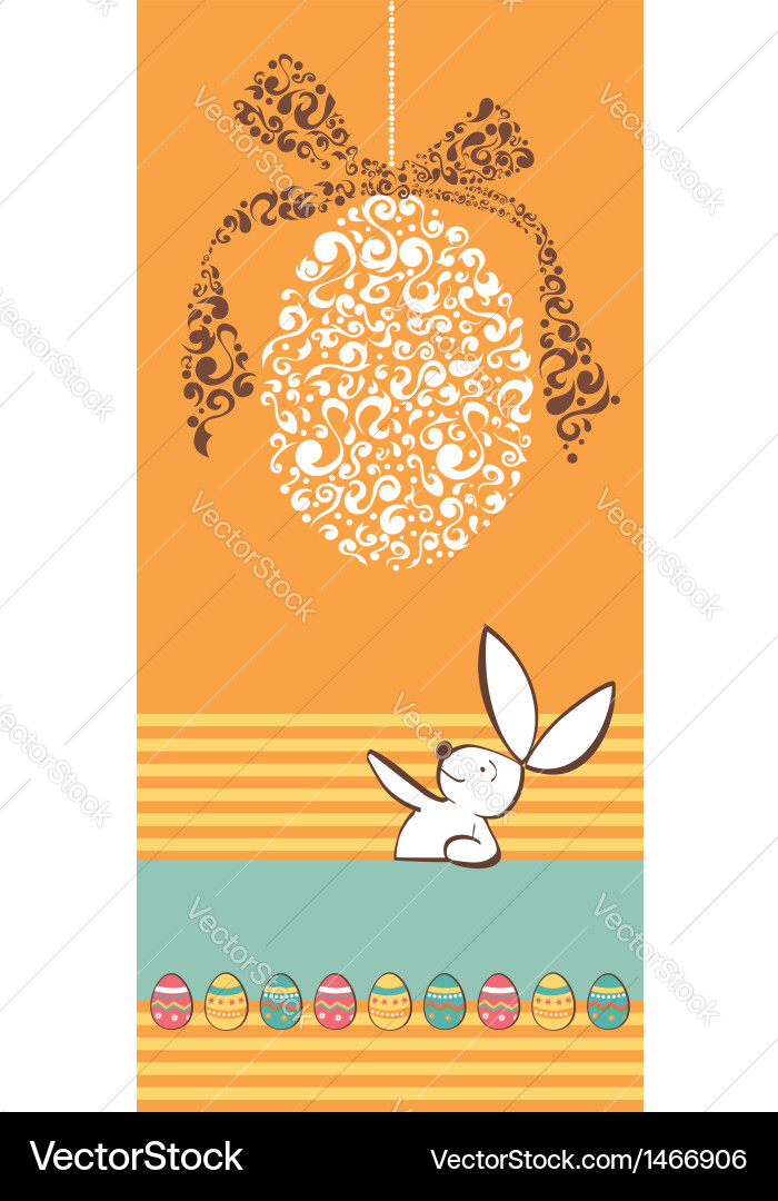 Tribal egg easter rabbit background Royalty Free Vector