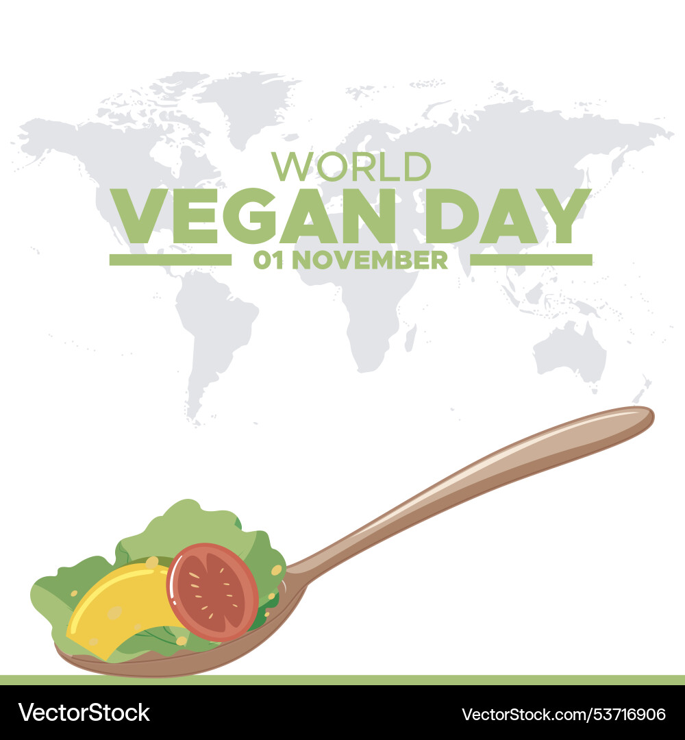 World vegan day 1 november post design Royalty Free Vector