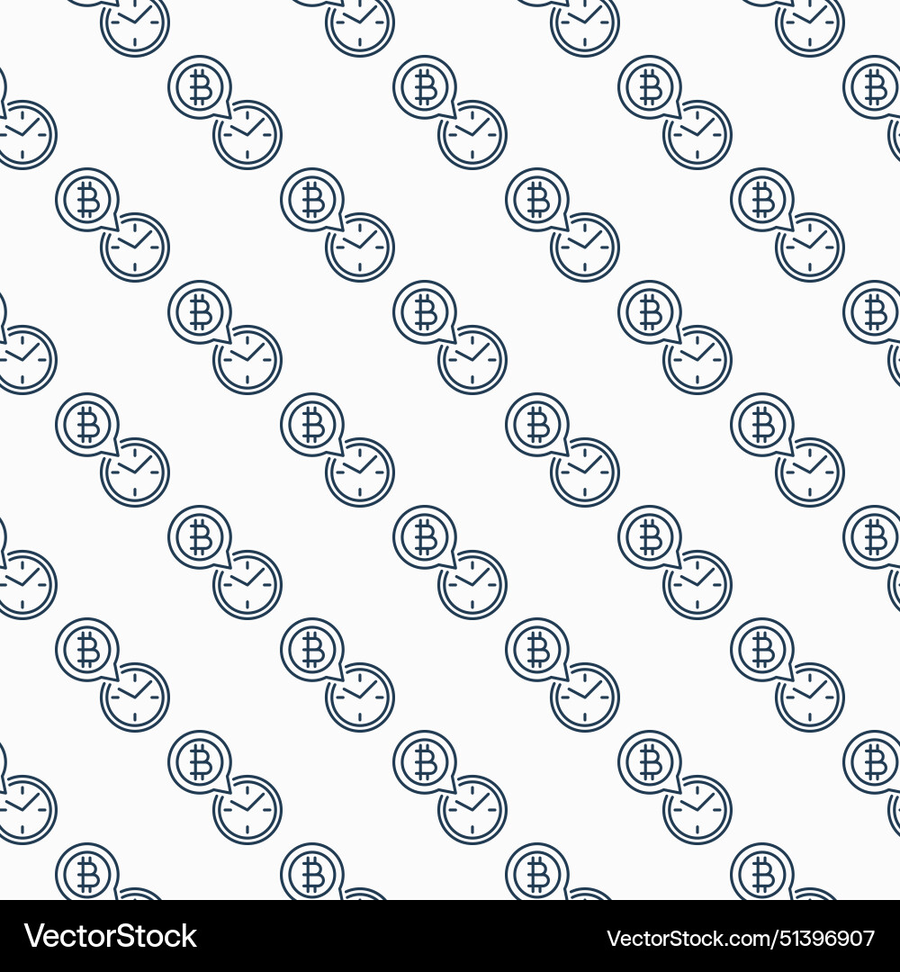 Bitcoin time cryptocurrency clock outline Vector Image