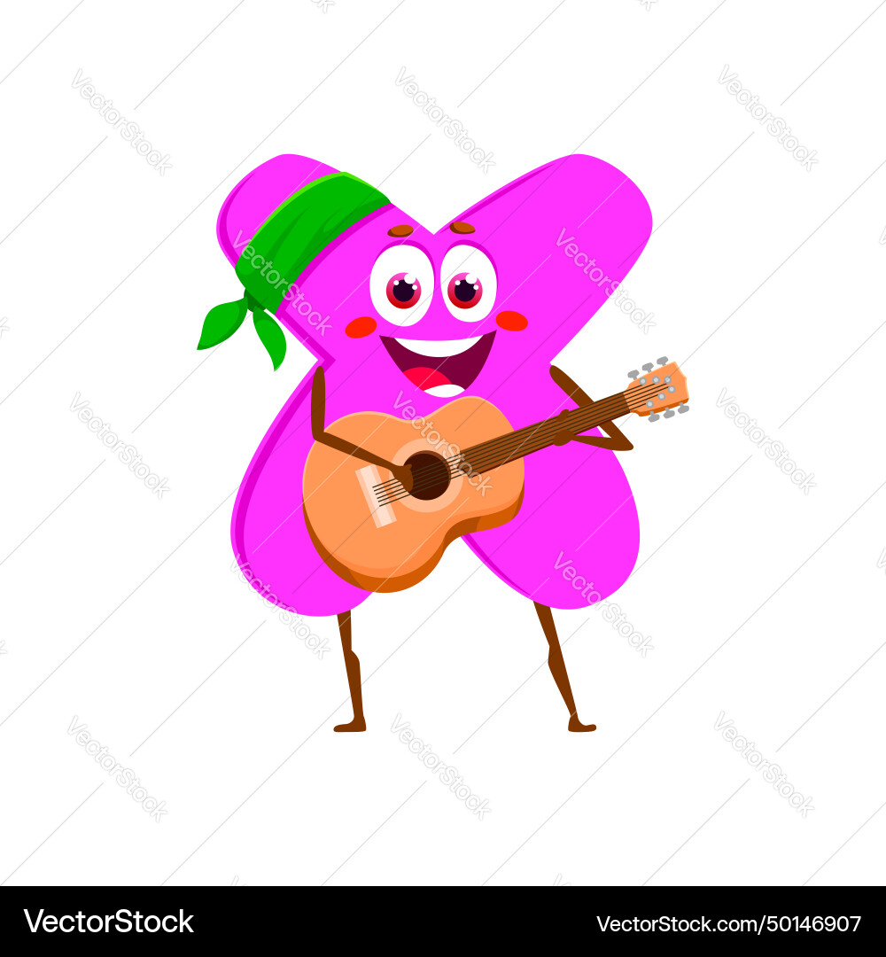 Cartoon funny math number multiplication sign Vector Image