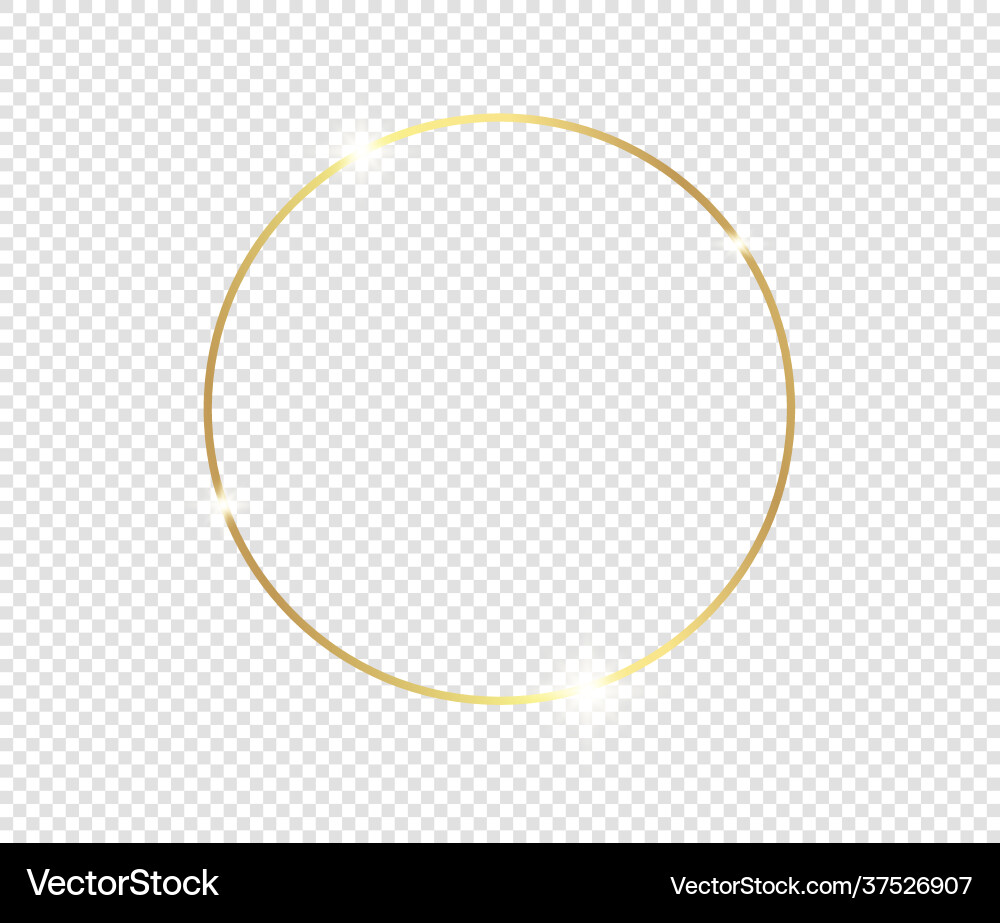 Gold shiny glowing frame with shadows isolated Vector Image