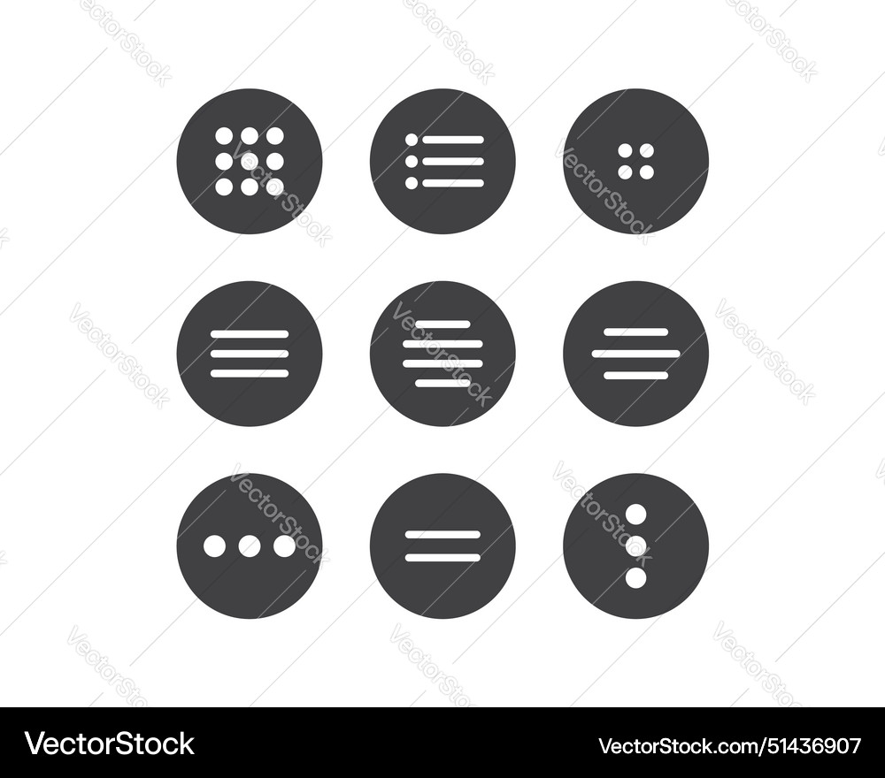 Hamburger menu icon buttons for website ui Vector Image