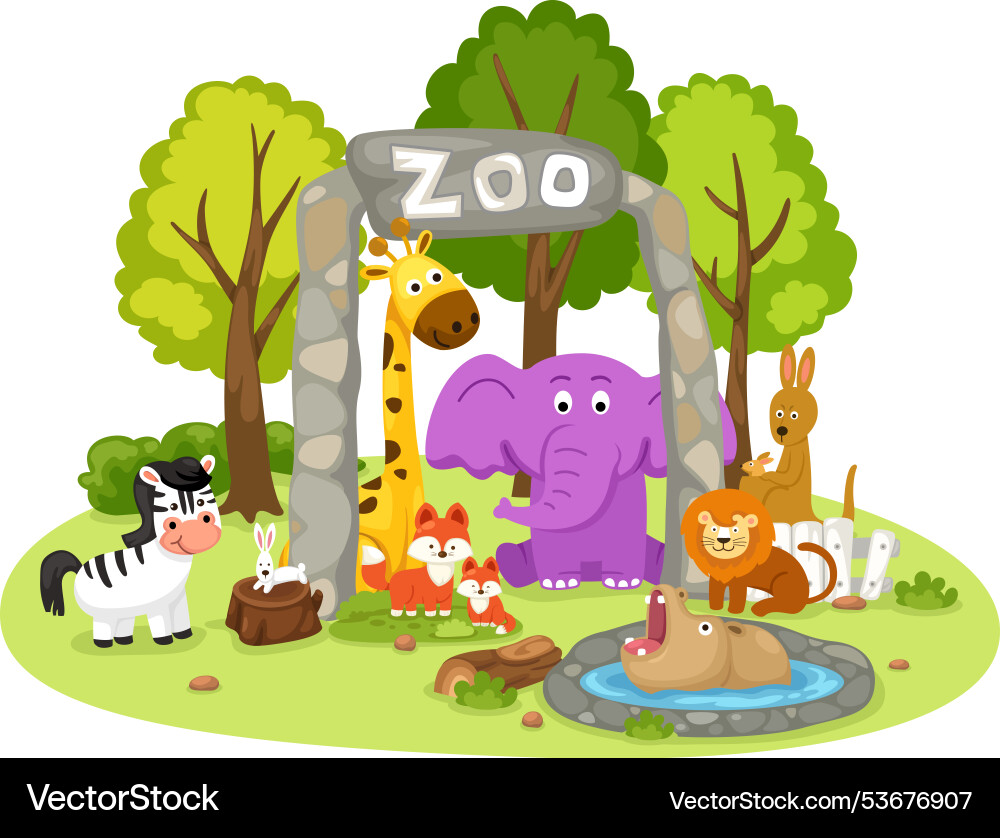 Isolated animal zoo Royalty Free Vector Image - VectorStock