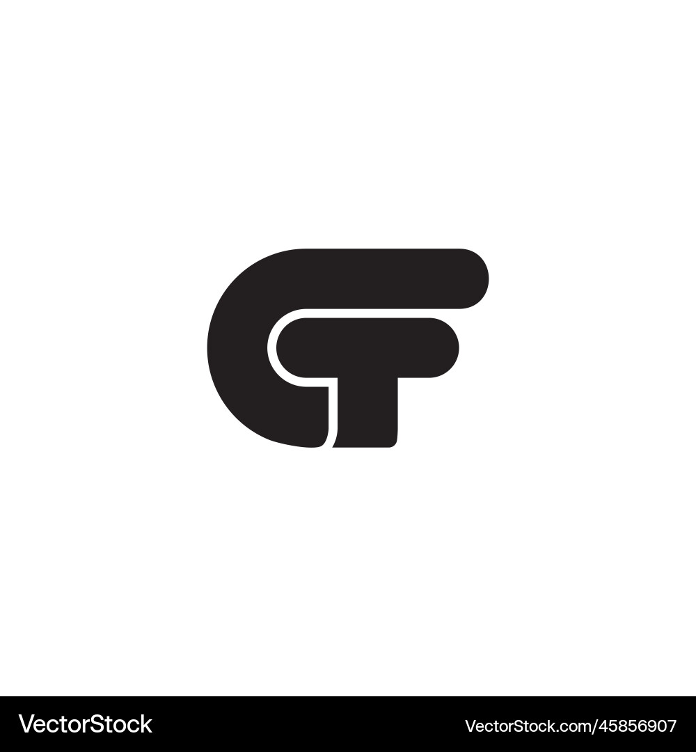 Letter ct simple geometric logo Royalty Free Vector Image