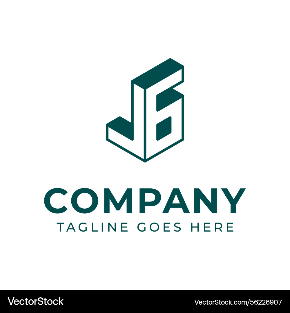 Letters jg 3d monogram logo represents Royalty Free Vector